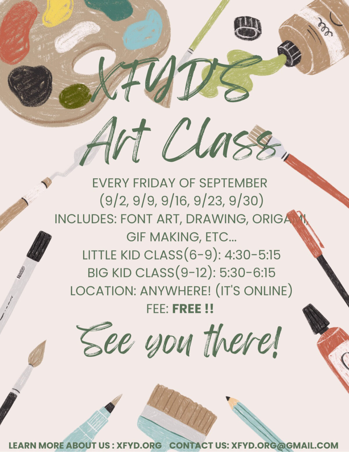 XFYD Fall Art Classes – Xanadu For Young Dreamers